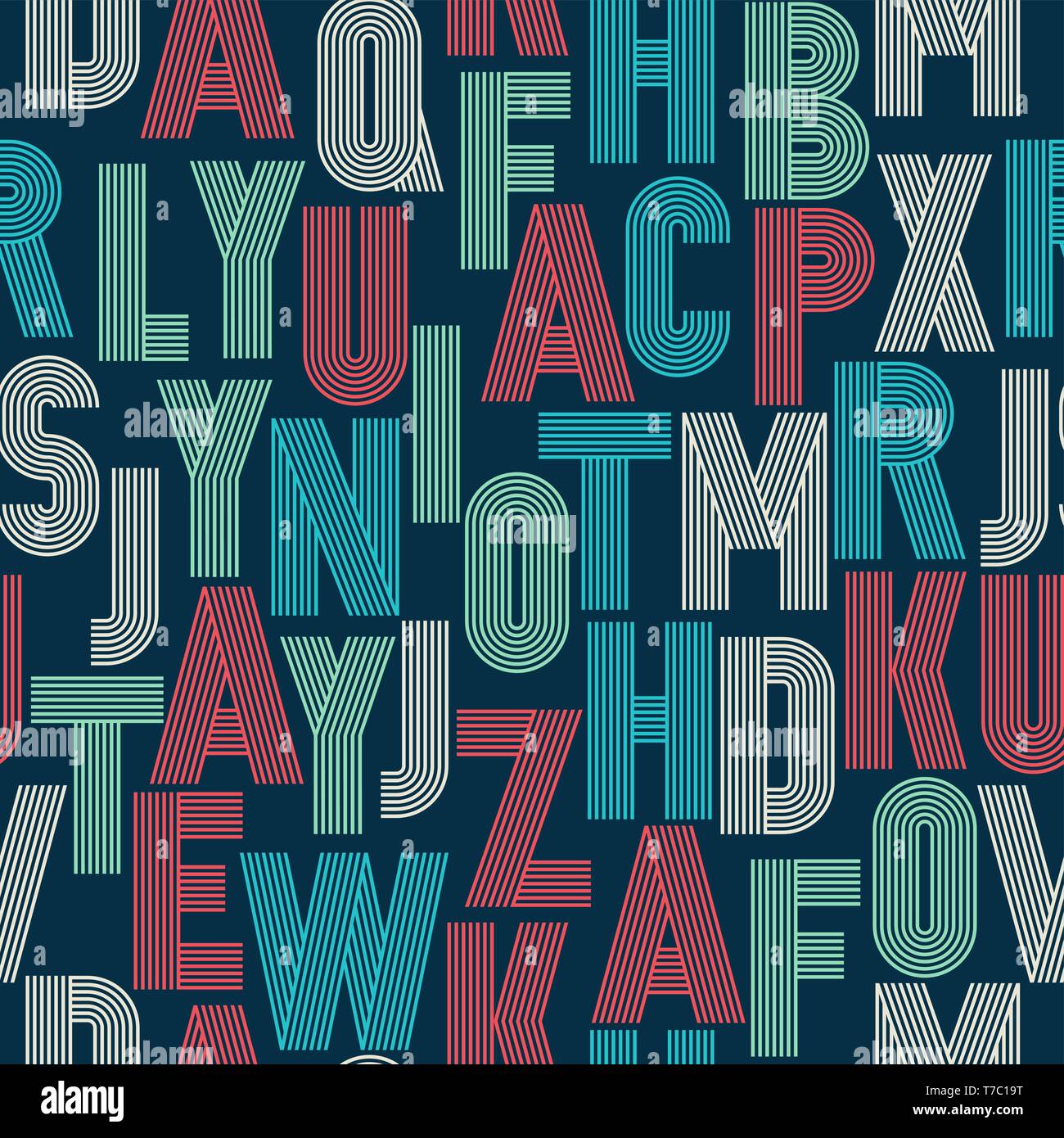 Retro stripes funky fonts seamless pattern. Vector design Stock Vector ...