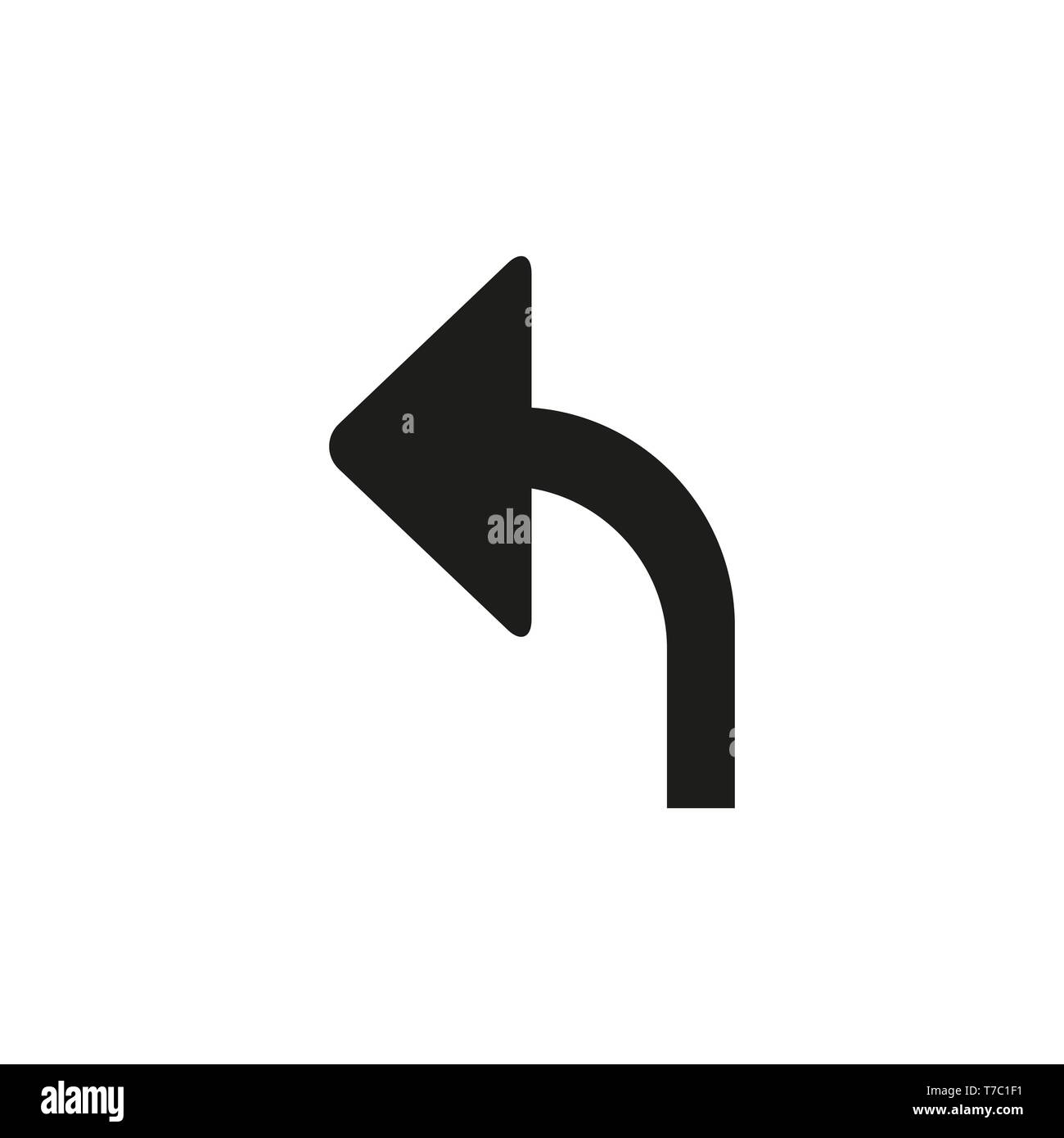 Turn left arrow white background Stock Vector Image & Art - Alamy