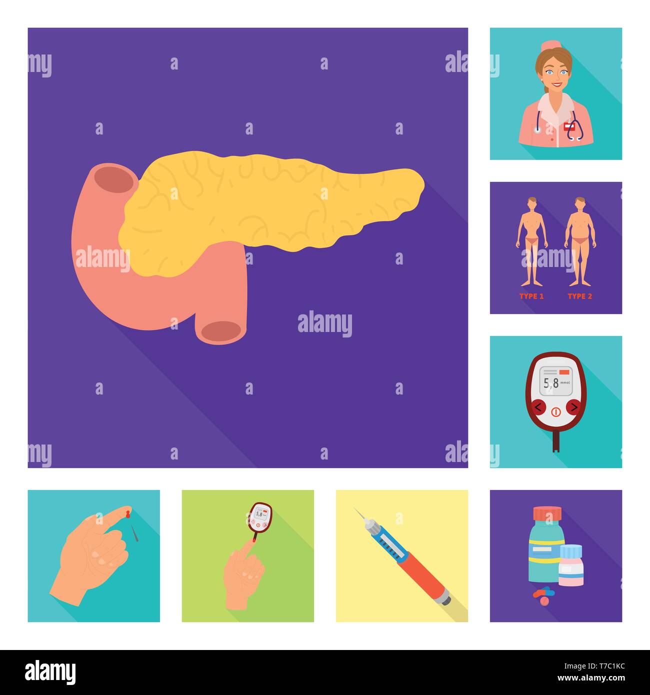 pancreas,nurse,men,glucometer,analysis,insulin,bottle,organ,doctor ...