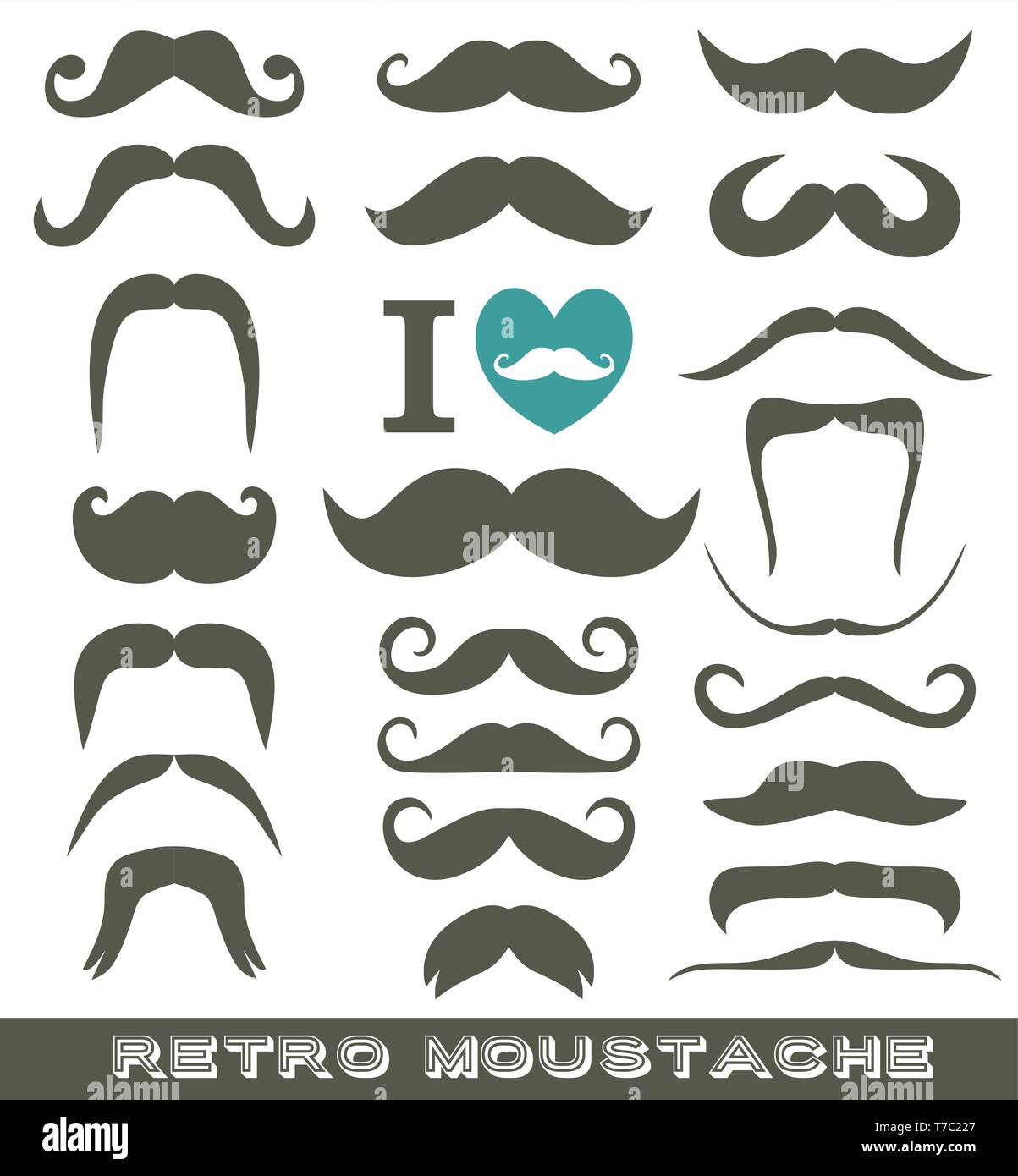 Moustaches set. Design elements. Grey icon for design Stock Vector ...