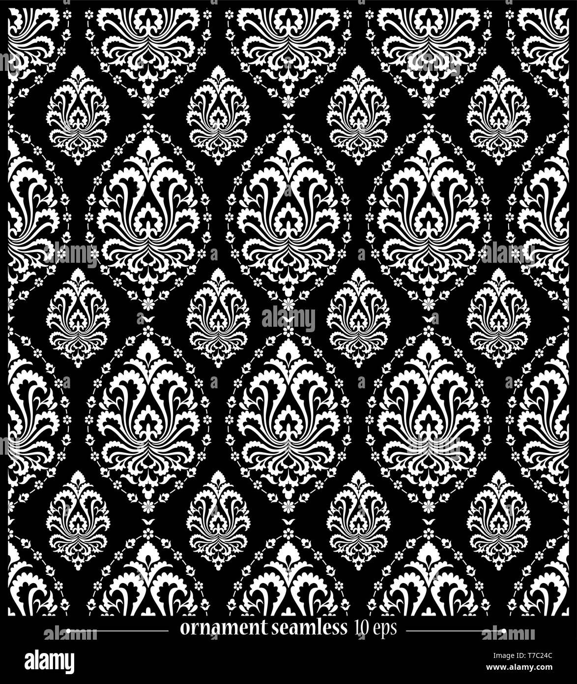 Seamless ornament texture. Vector pattern with victorian flowers Stock ...