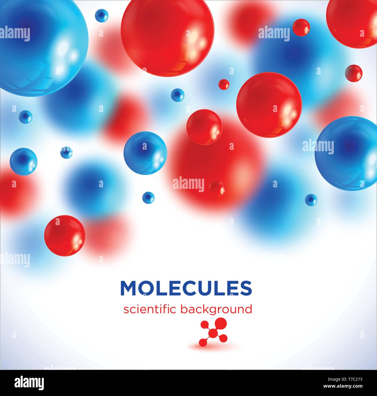 Blue and red molecules, vector background.3D molecule Stock Vector ...