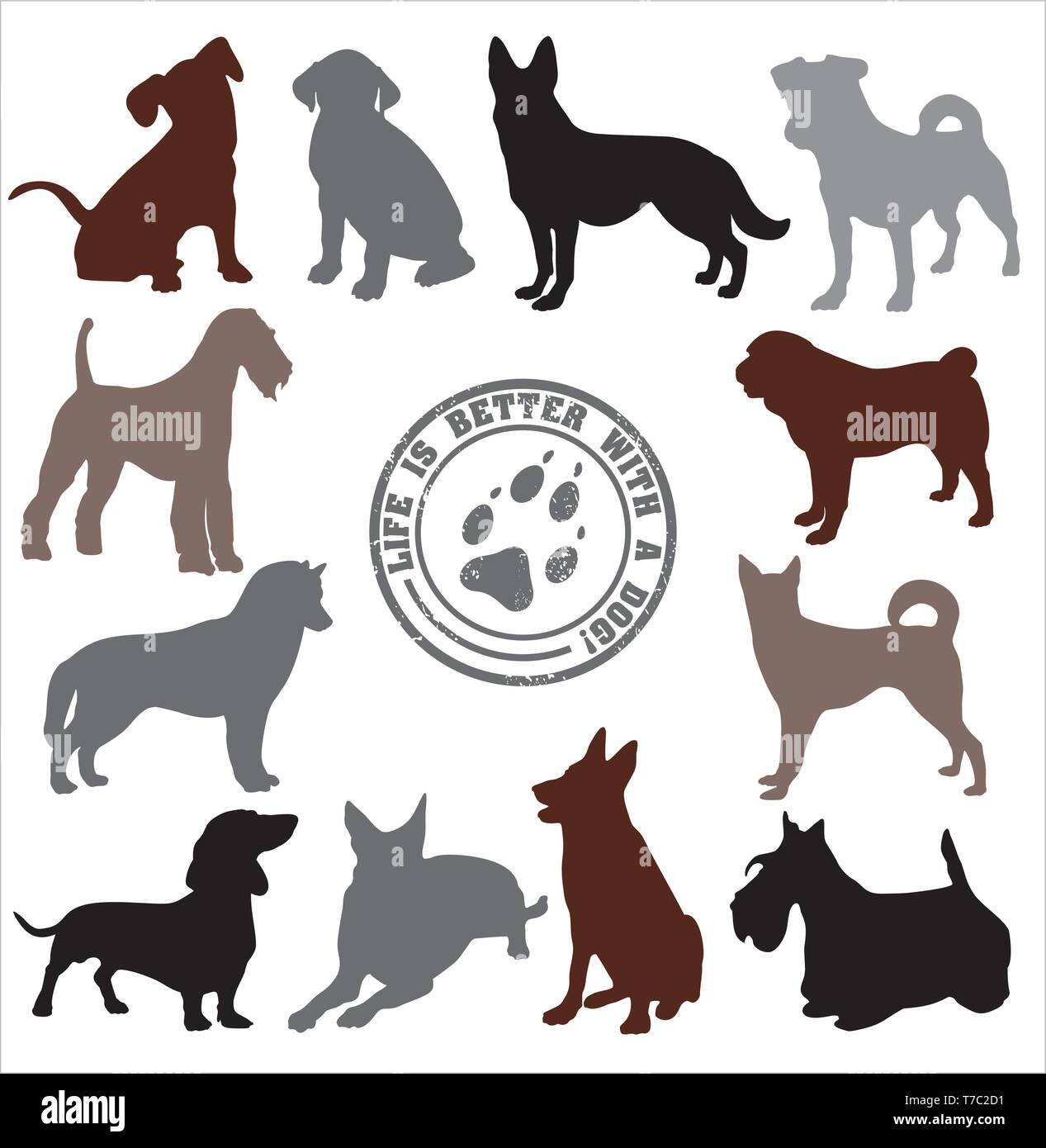Dogs set design. Vector illustration Stock Vector Image & Art - Alamy