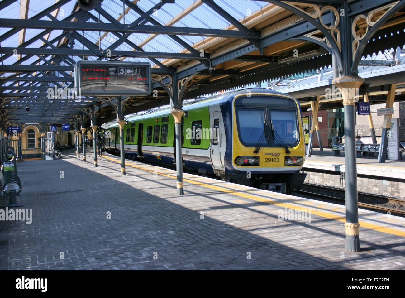 Dublin Connolly station,Ireland, April 2010, an Iarnrod Eireann train ...