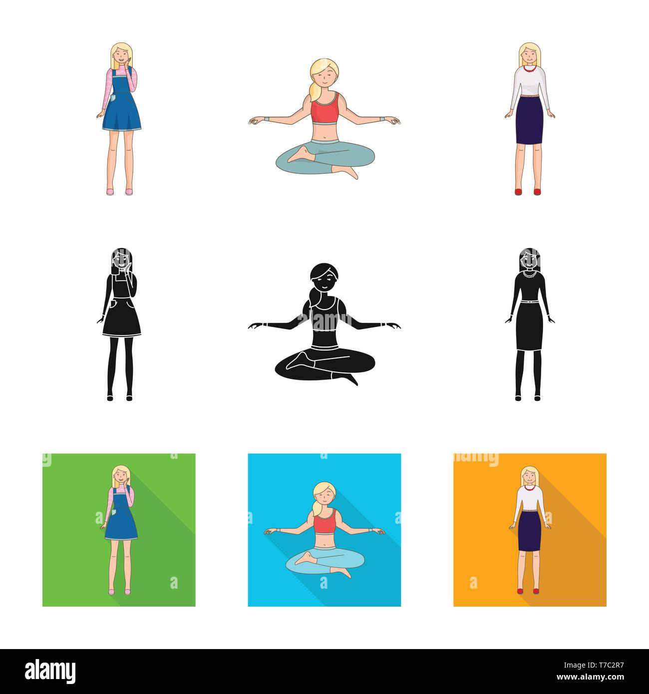 Vector design of posture and mood symbol. Collection of posture and ...