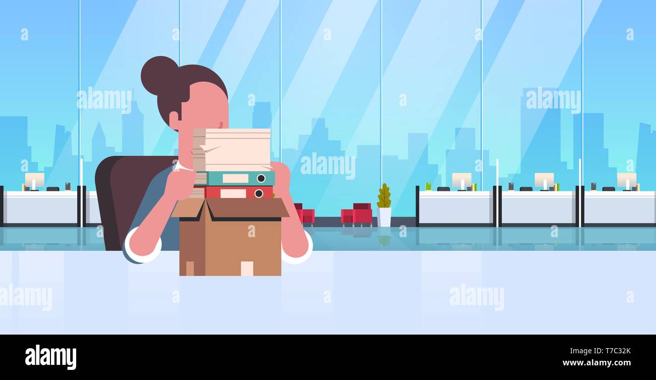 tired overworked businesswoman sitting workplace desk with stacked ...