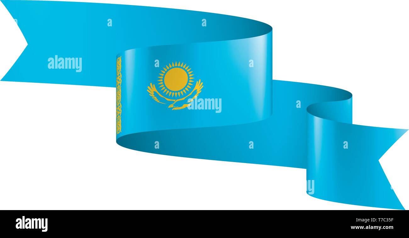 Kazakhstan flag, vector illustration on a white background Stock Vector ...
