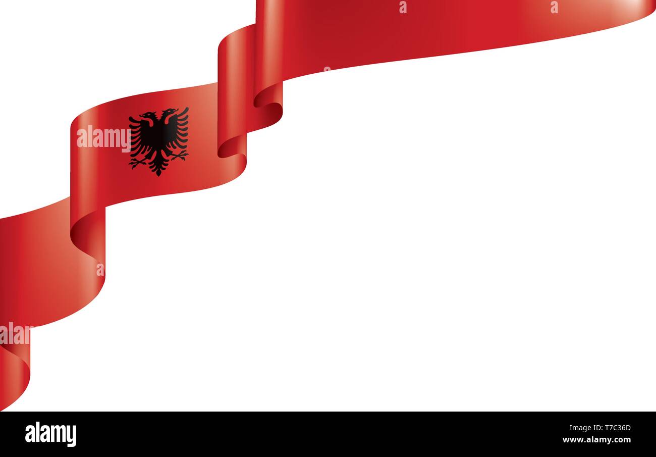 Albania flag, vector illustration on a white background Stock Vector ...