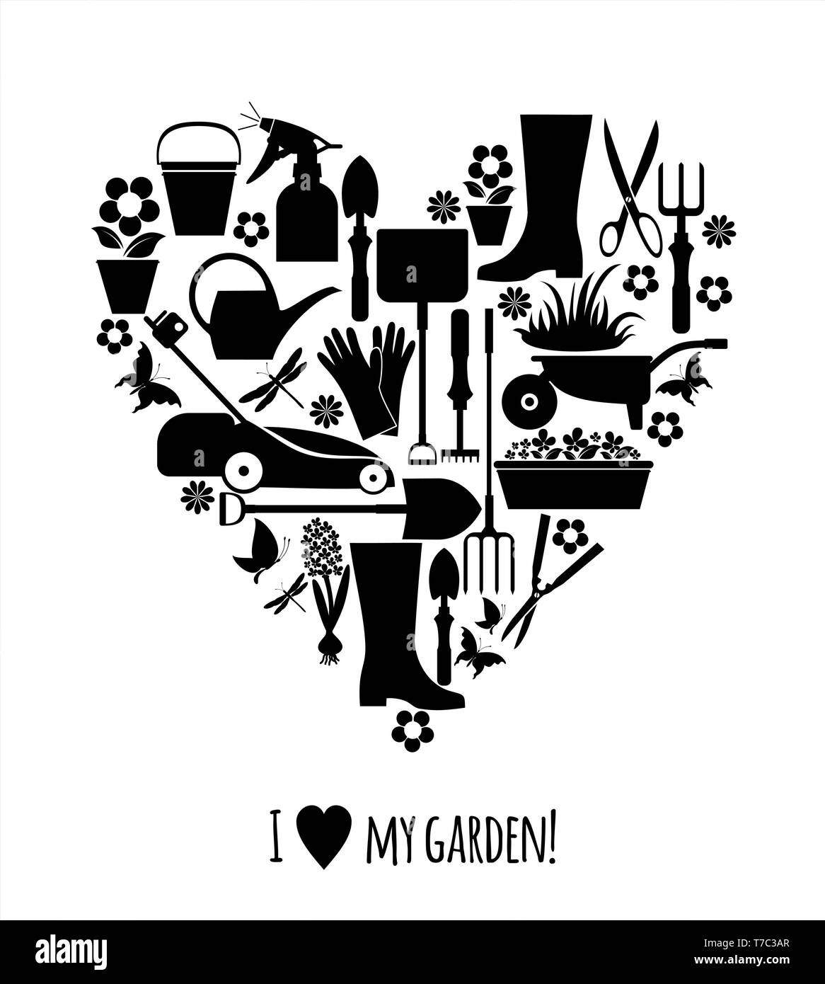 Garden icons illustration. Vector stock illustration Stock Vector Image ...