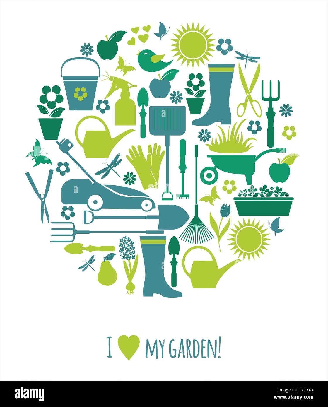Garden icons illustration. Vector stock illustration Stock Vector Image ...