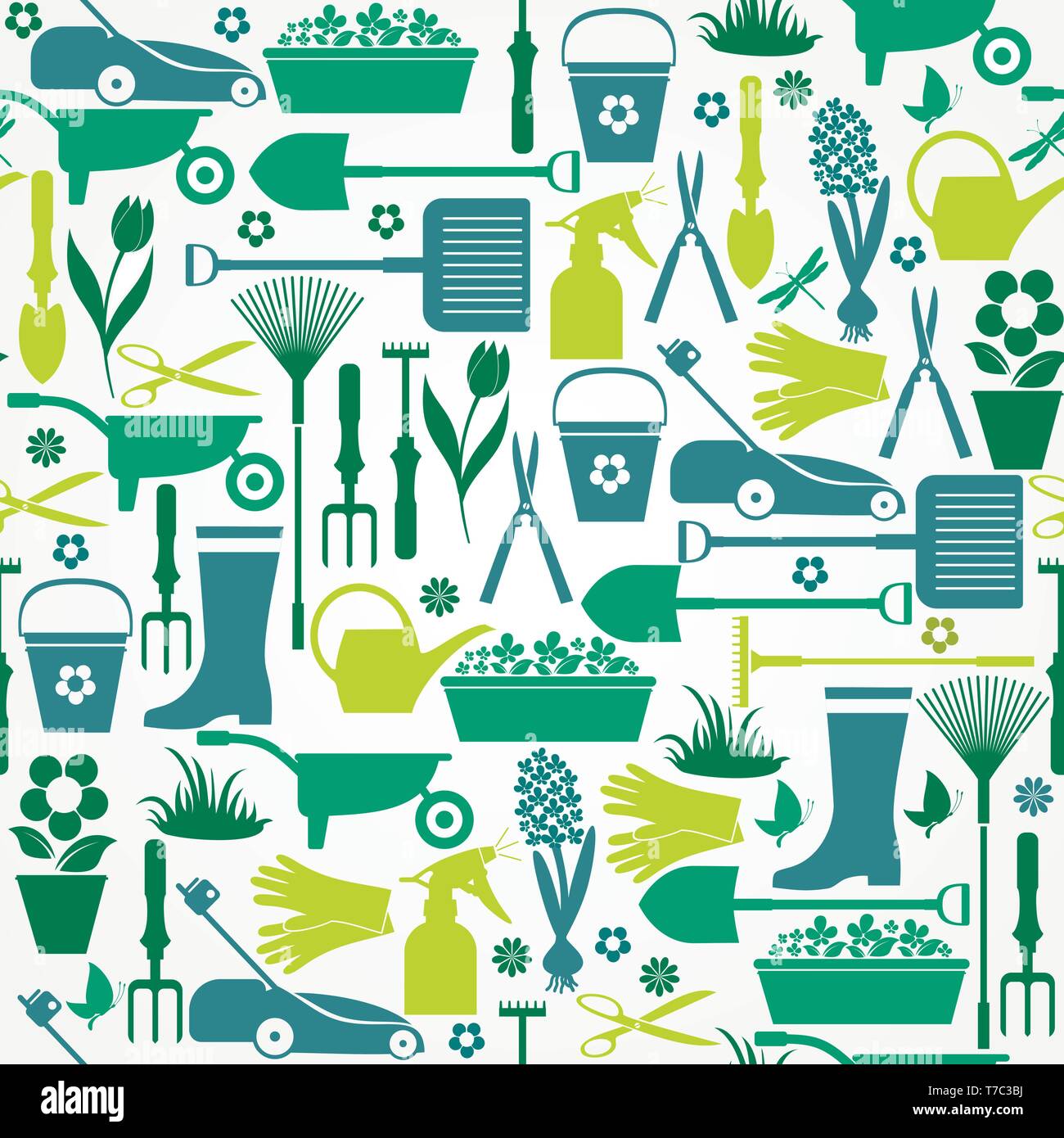 Seamless garden pattern. Vector stock illustration Stock Vector Image ...