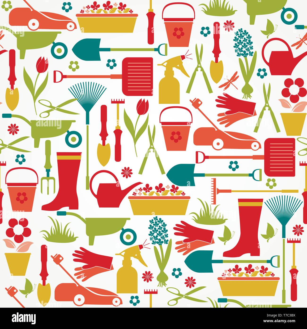 Seamless garden pattern. Vector stock illustration Stock Vector Image ...