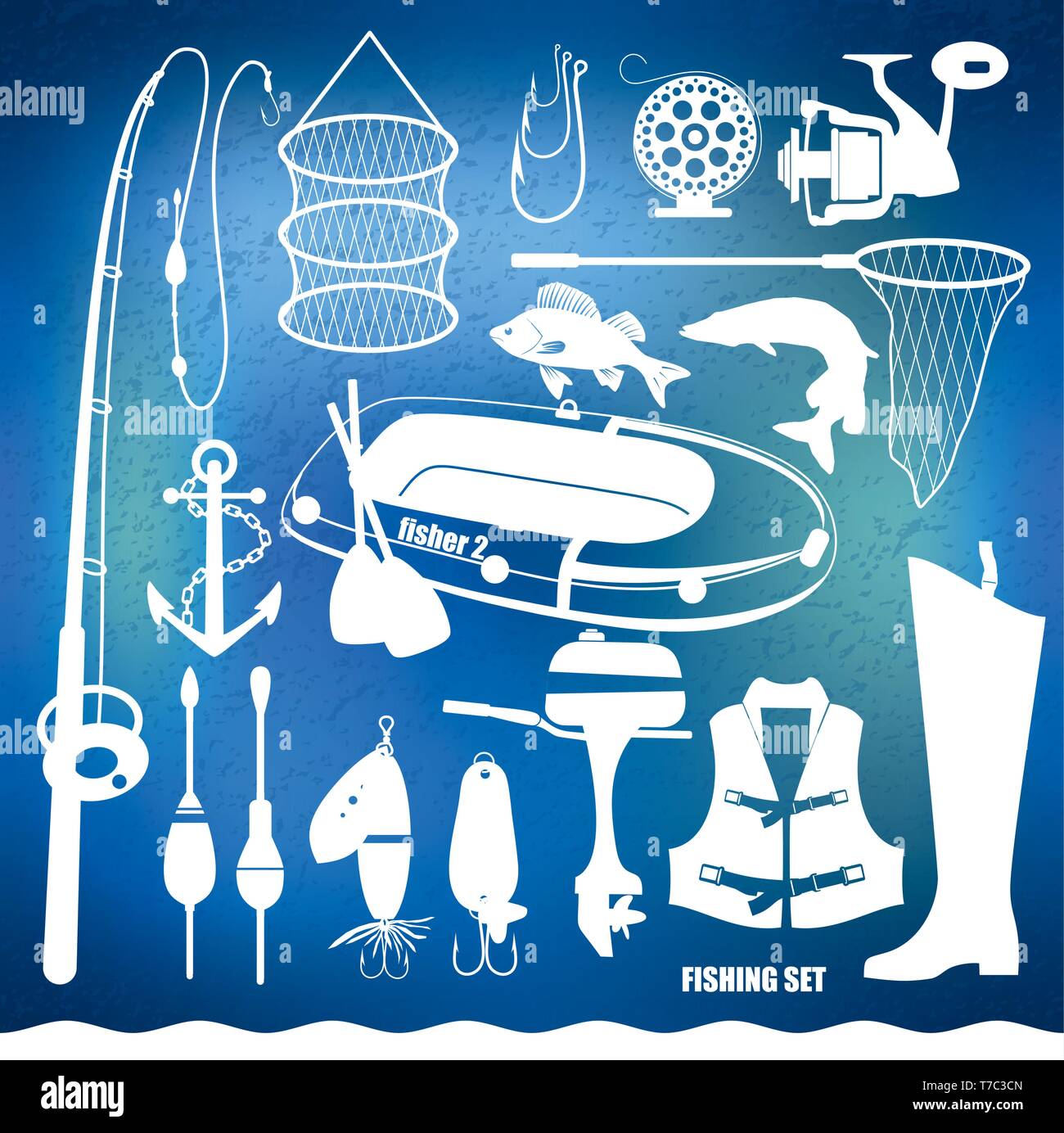 Fishing icon set.Vector illustration Stock Vector Image & Art - Alamy