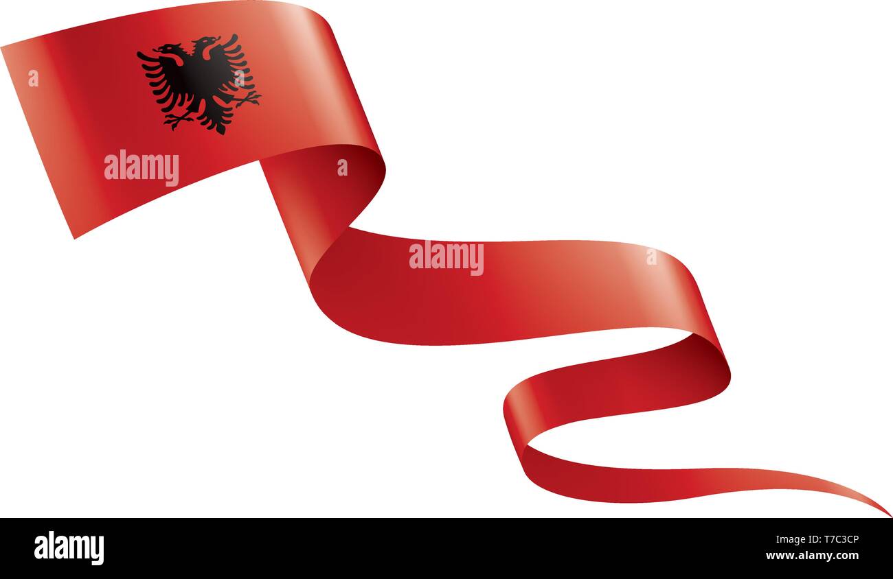 Albania flag, vector illustration on a white background Stock Vector ...