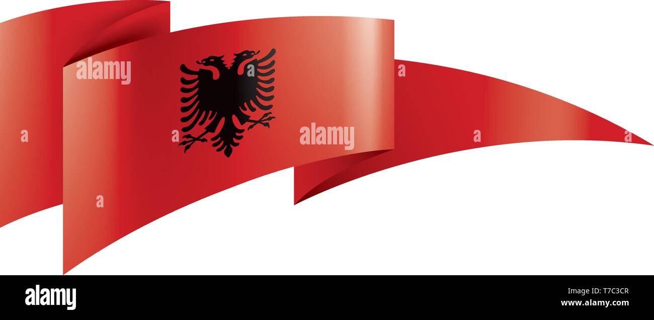 Albania flag, vector illustration on a white background Stock Vector ...