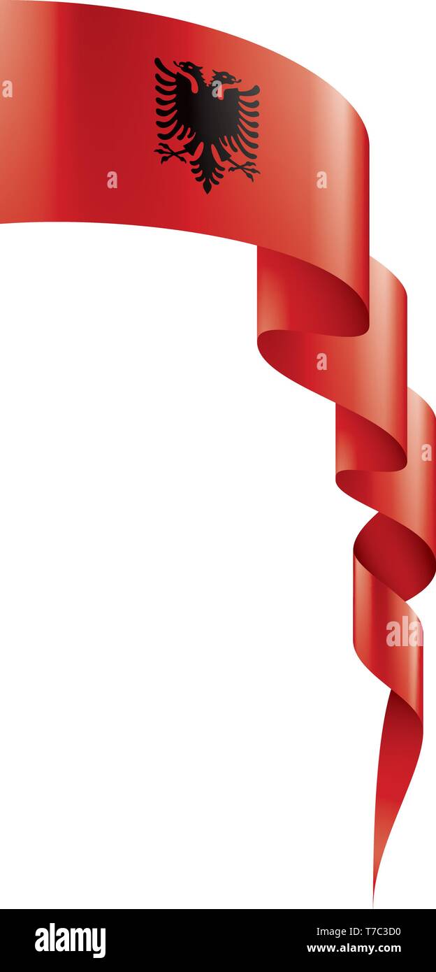 Albania flag, vector illustration on a white background Stock Vector ...