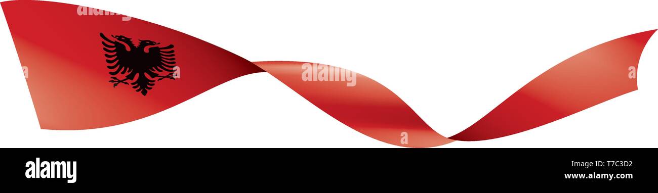 Albania flag, vector illustration on a white background Stock Vector ...