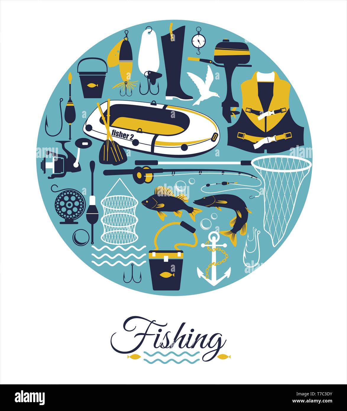 Pleasure fishing boat Cut Out Stock Images & Pictures - Alamy