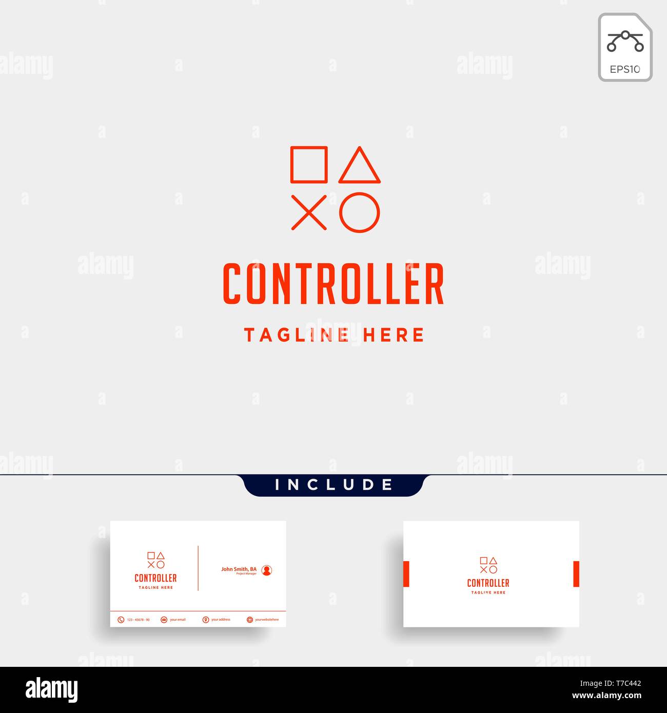 game controller simple logo line template vector icon element - vector ...