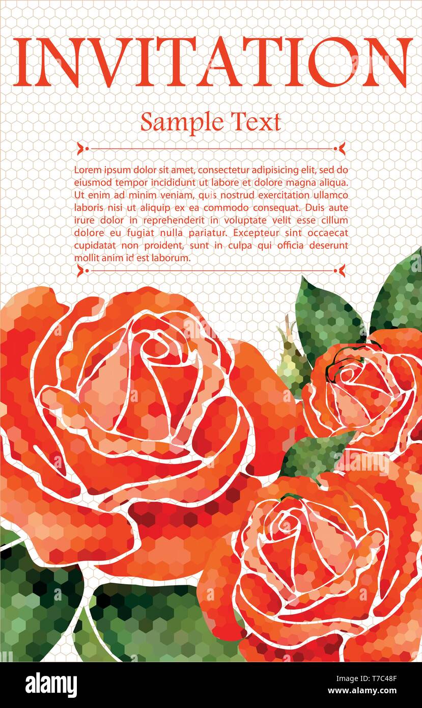 Beautiful floral wedding invitations. Vector illustration Stock Vector ...