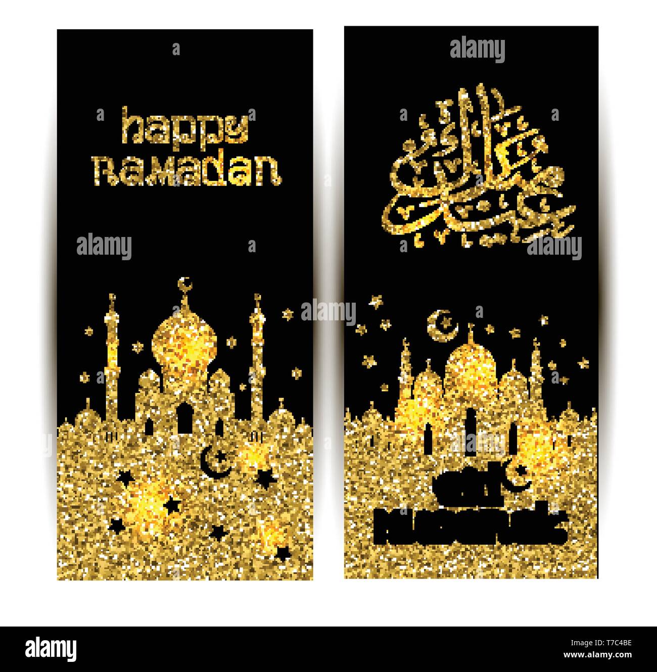 Muslim abstract greeting banners. Islamic vector illustration ...