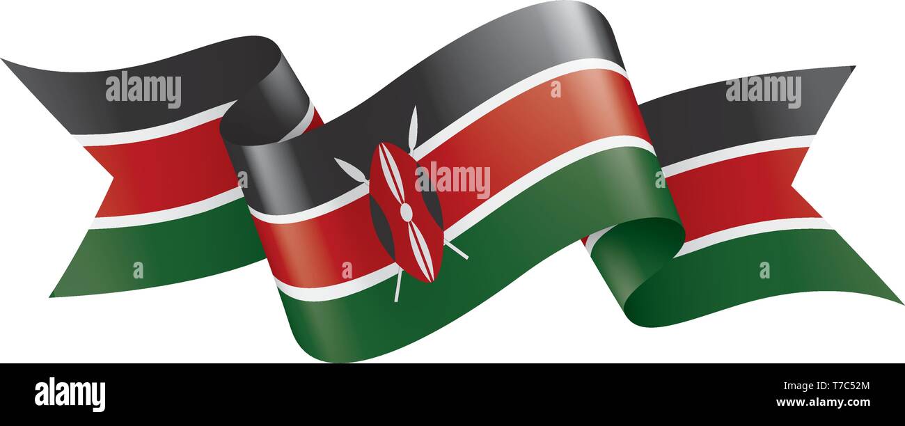 Kenya flag, vector illustration on a white background Stock Vector ...
