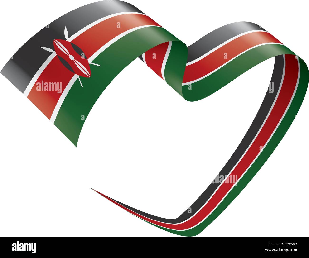 Kenya flag, vector illustration on a white background Stock Vector ...