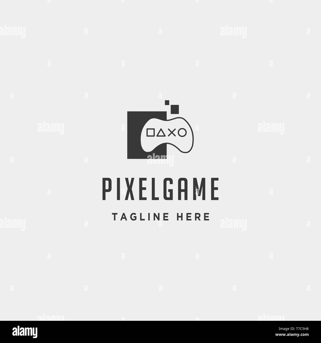 pixel game logo design vector illustration icon element isolated ...