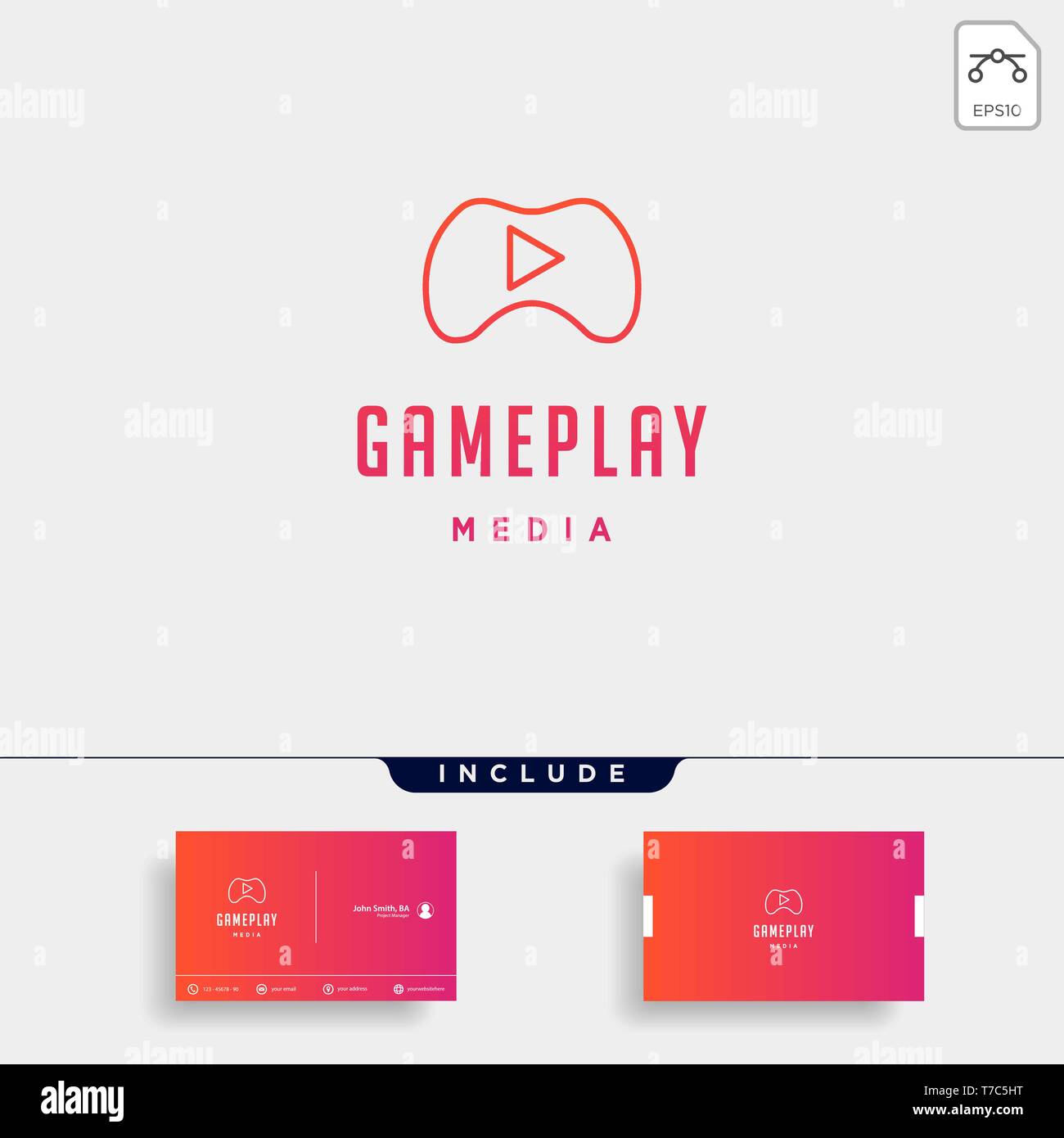 play button game logo concept design vector illustration icon element ...