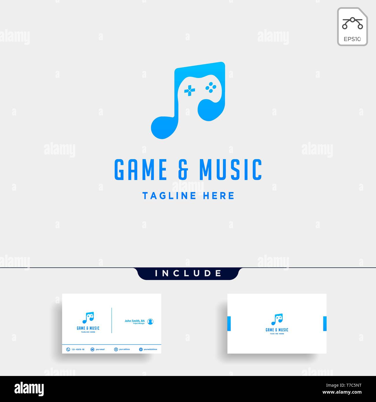 music game logo design template vector illustration - vector Stock ...