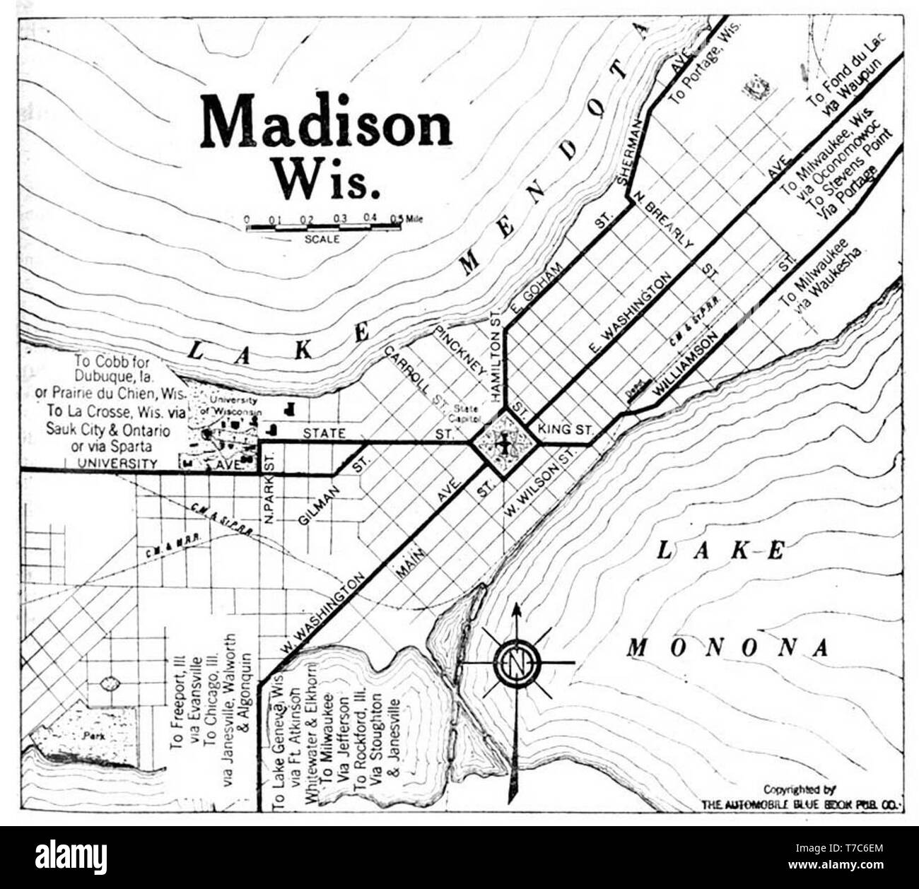 Map of Madison in 1920 Stock Photo - Alamy