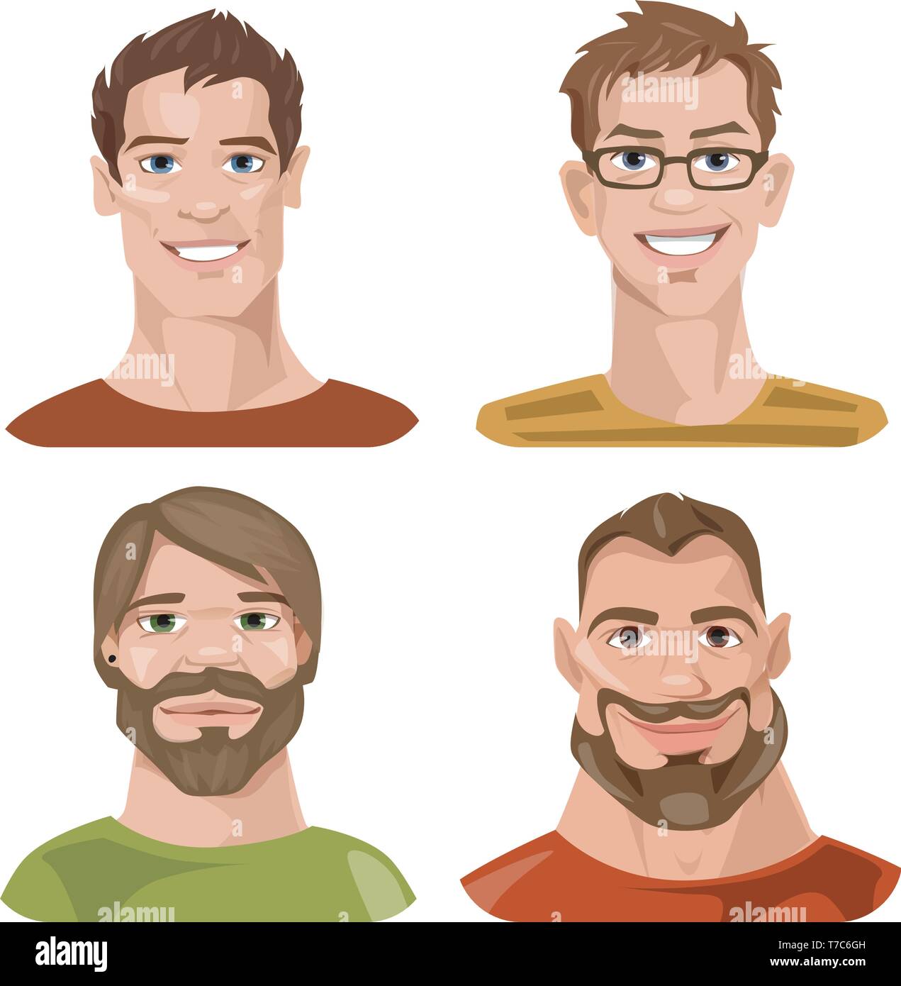 Vector set of four stylized male avatars Stock Vector Image & Art - Alamy