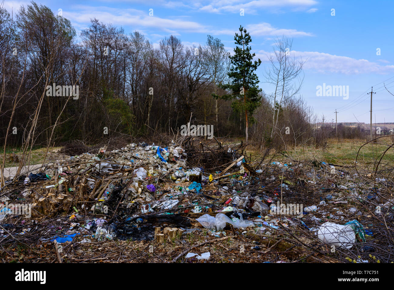 The garbage is scattered by people through the woods and reservoirs ...