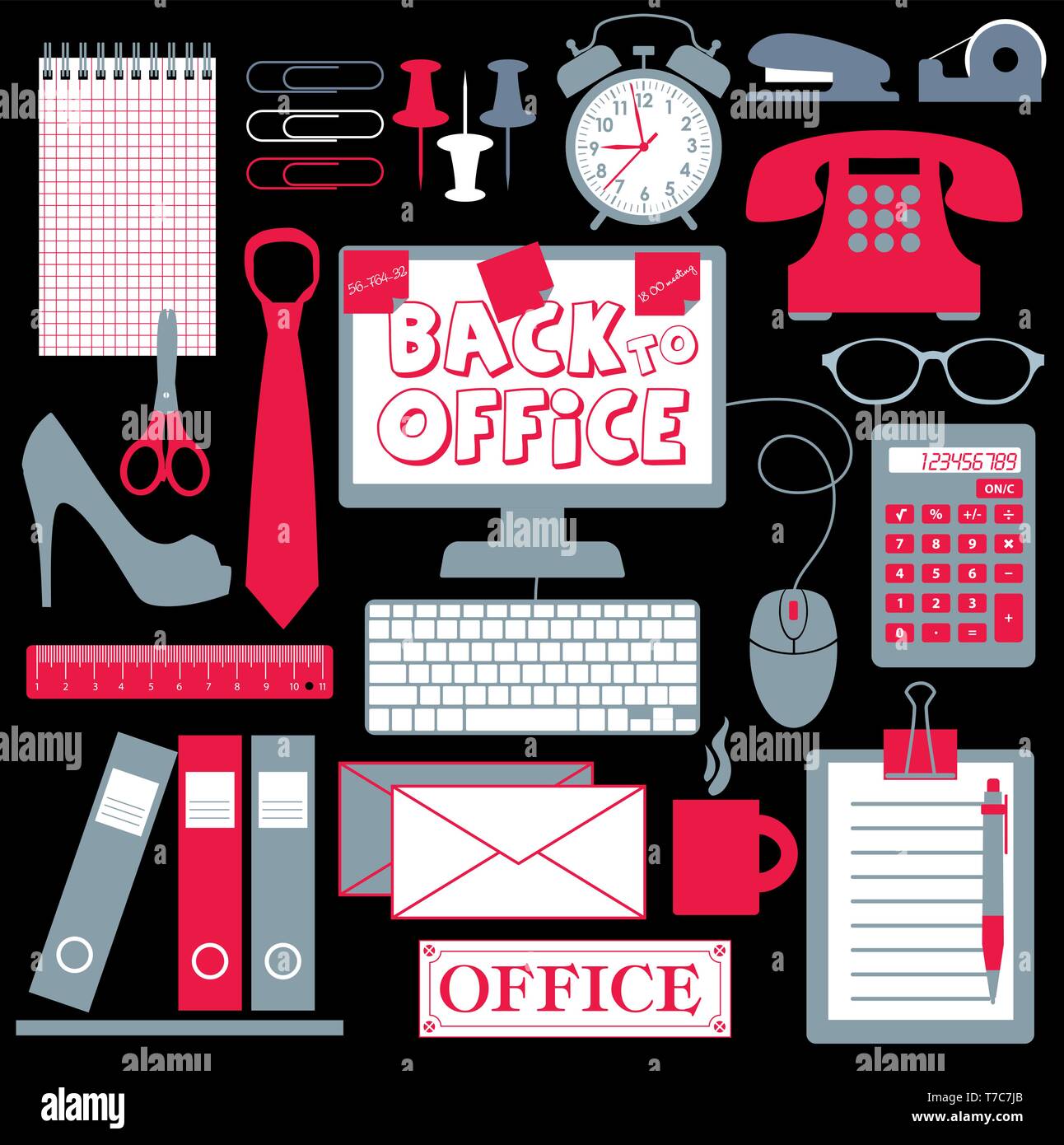 Office set abstract background. Vector design illustration Stock Vector ...