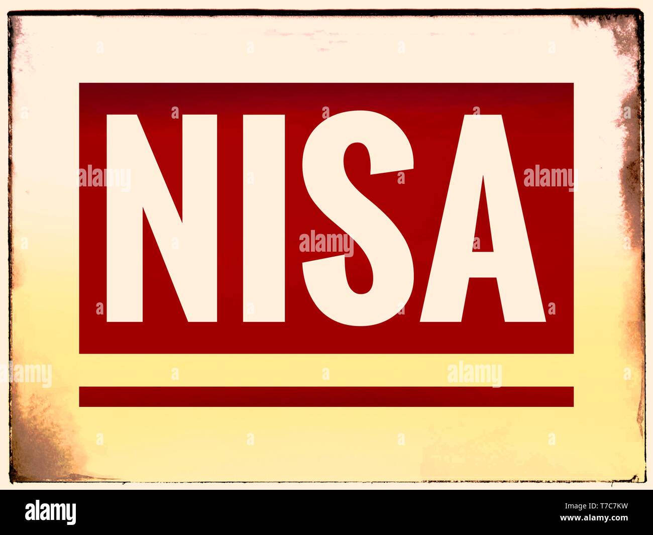 NISA Typographic text poster or wallpaper, NISA text isolated Stock ...