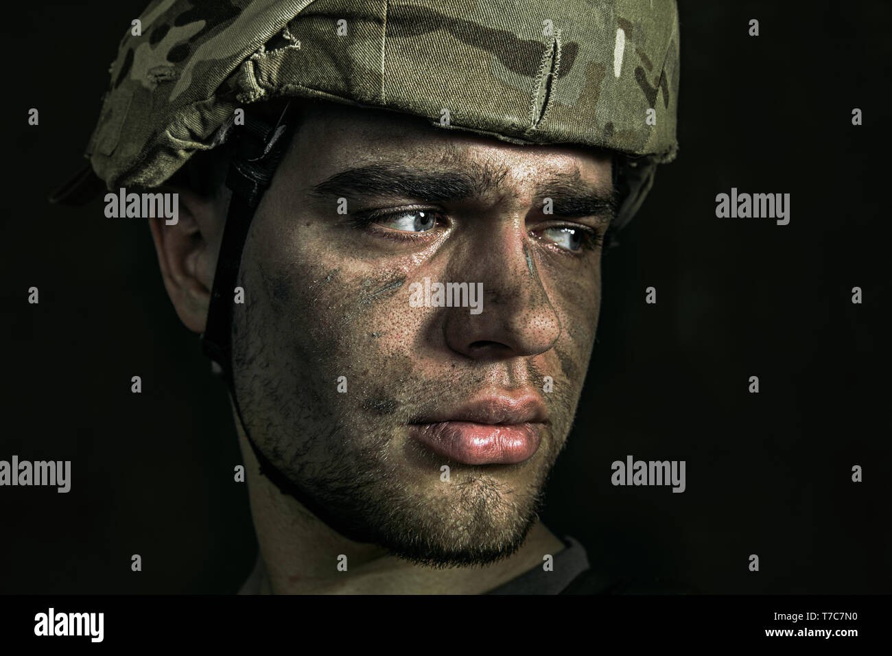 Remember the time you were at home. Close up portrait of young male ...