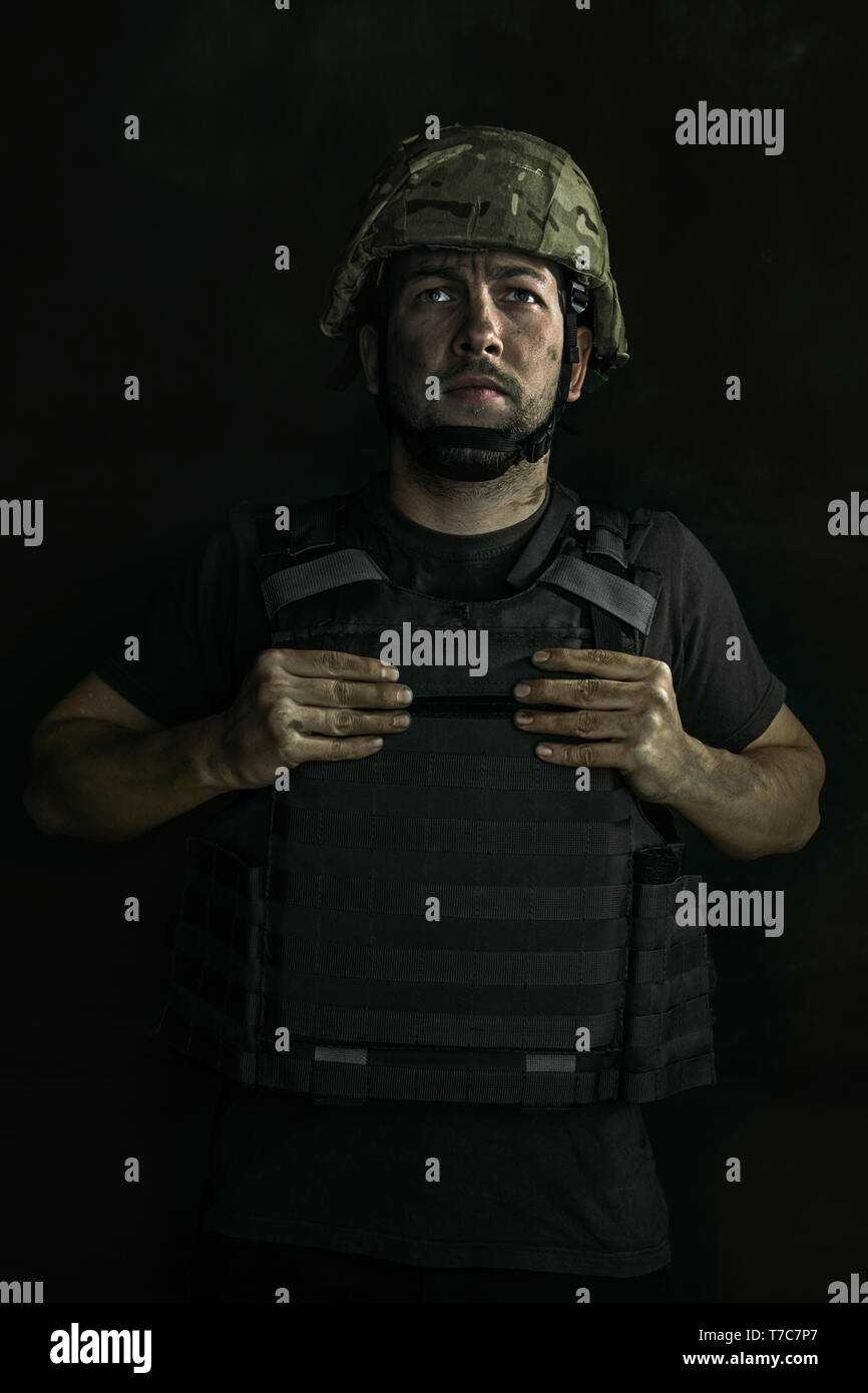 Don't let me be crawling on the earth. Half-lenght portrait of young ...