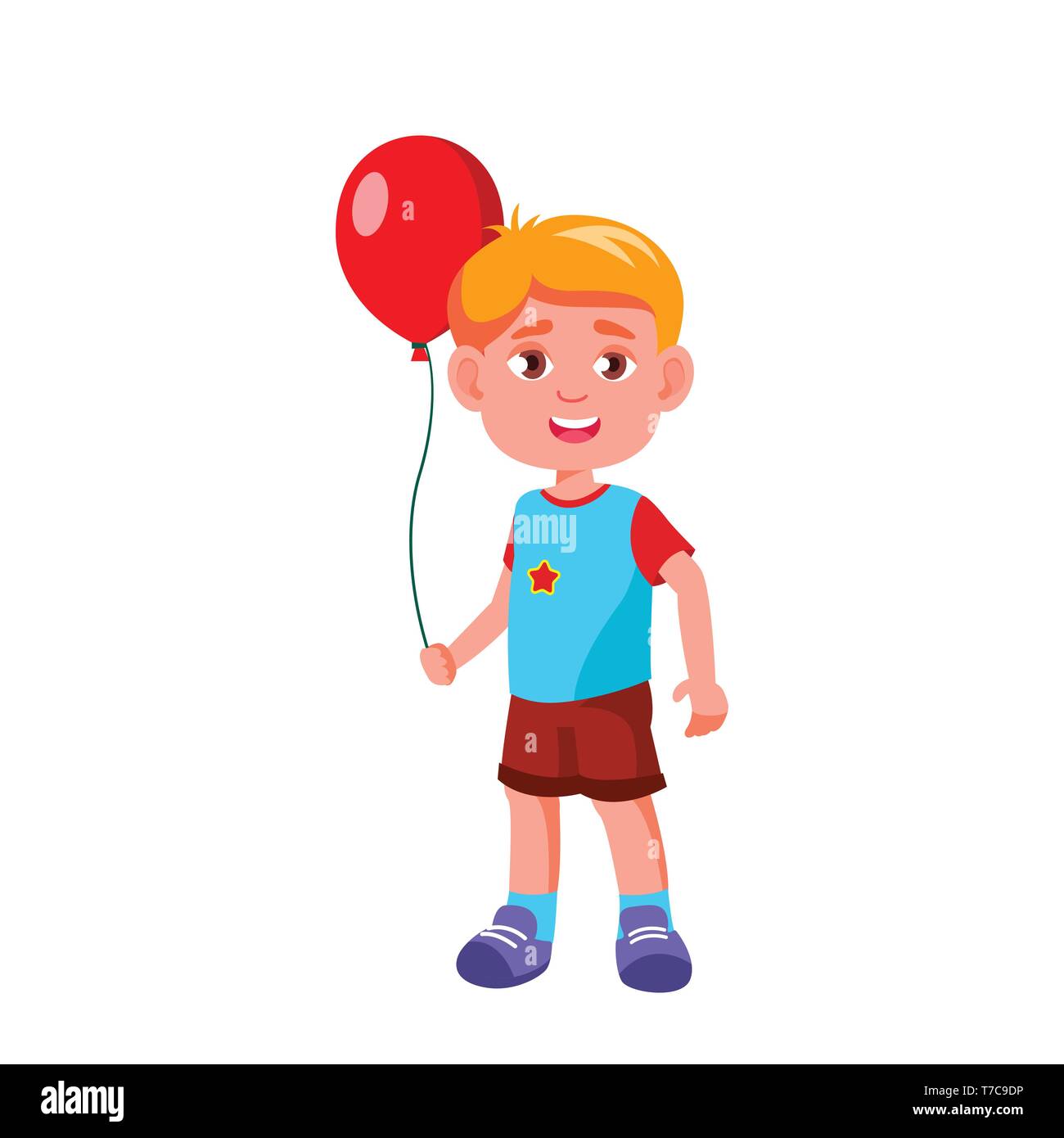 Caucasian Child Boy Cartoon Isolated Vector Illustration Stock Vector ...