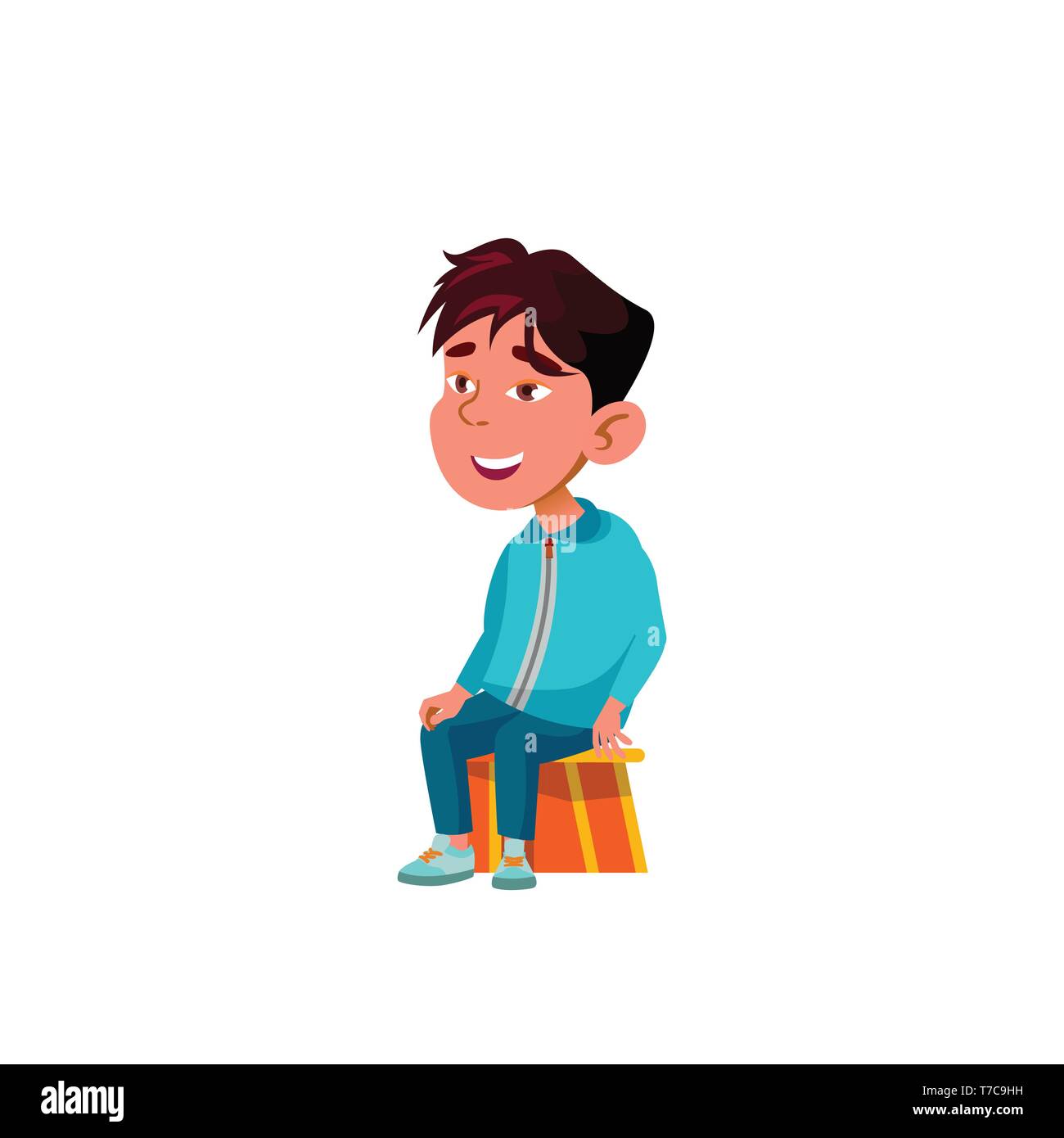 Asian Child Boy Cartoon Isolated Vector Illustration Stock Vector Image ...