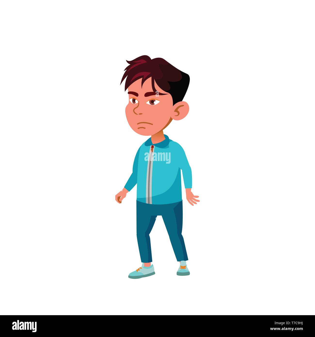 Asian Child Boy Cartoon Isolated Vector Illustration Stock Vector Image ...