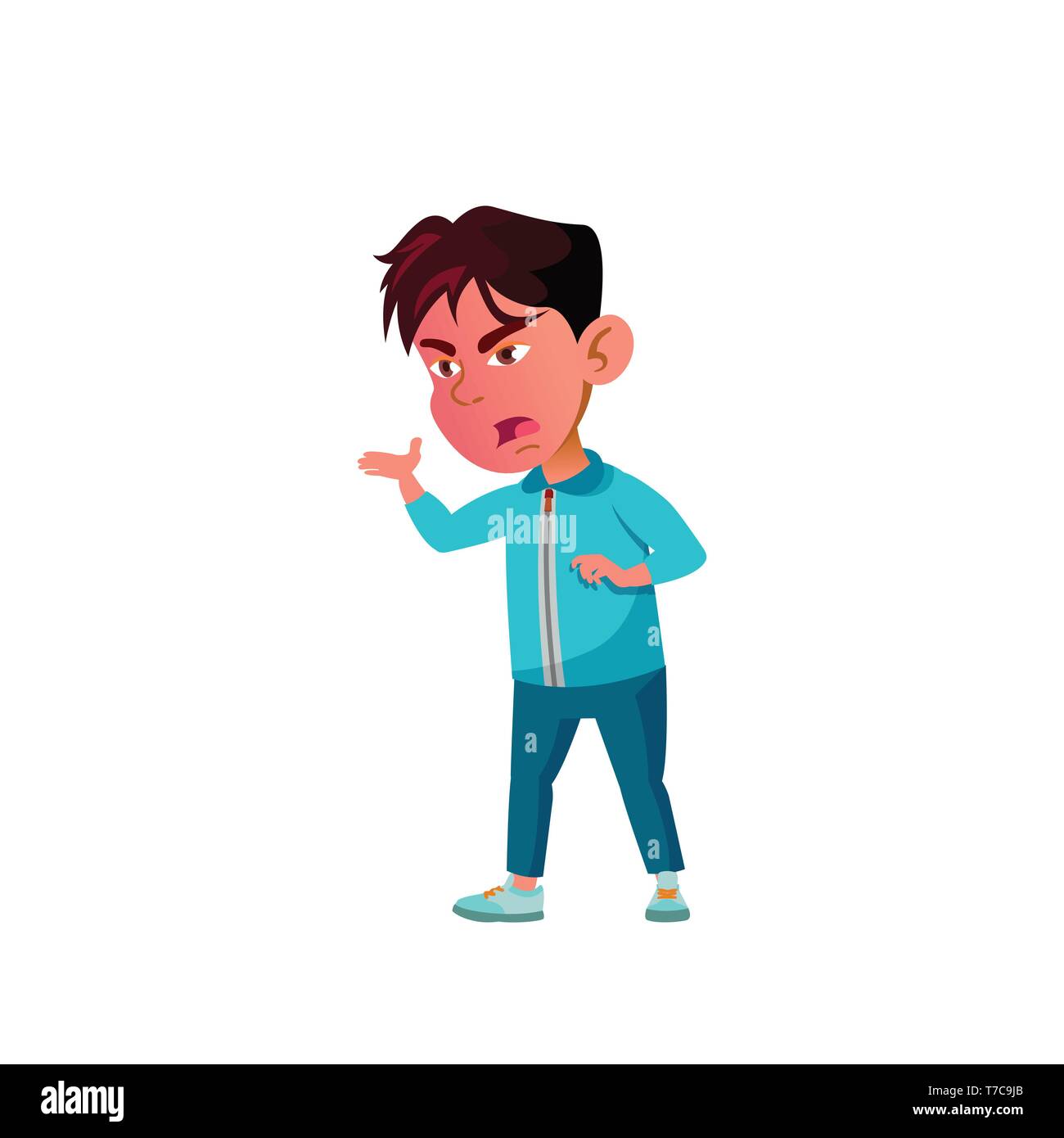 Asian Child Boy Cartoon Isolated Vector Illustration Stock Vector Image ...