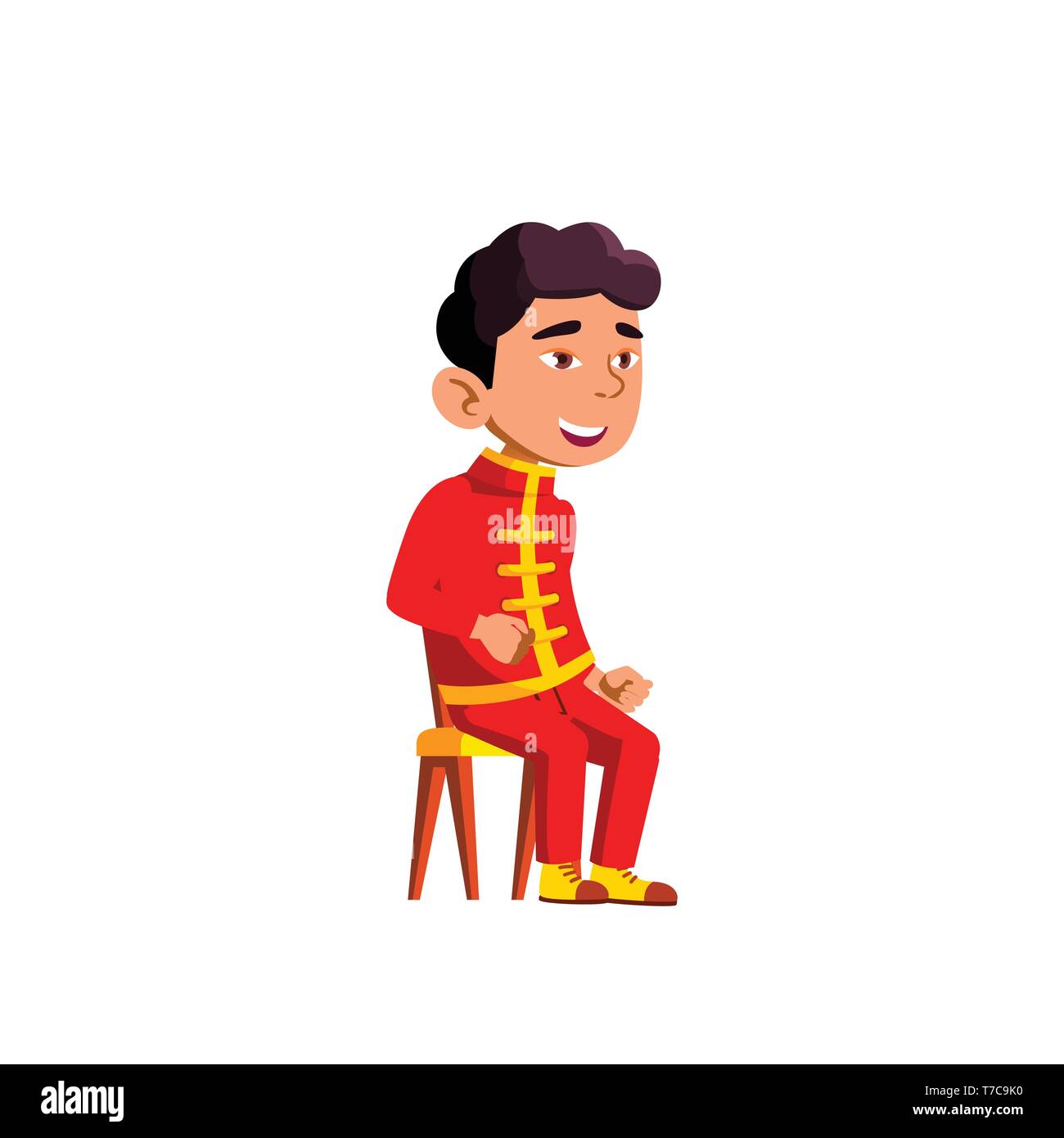 Asian Child Boy Cartoon Isolated Vector Illustration Stock Vector Image ...