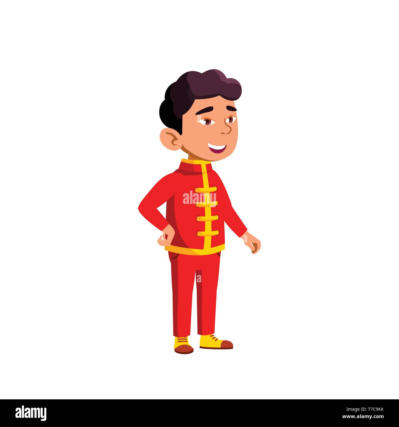 Asian Child Boy Cartoon Isolated Vector Illustration Stock Vector Image ...