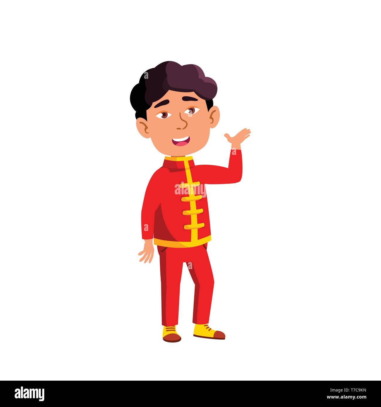 Asian Child Boy Cartoon Isolated Vector Illustration Stock Vector Image ...