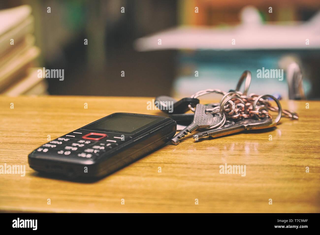 Push-button phone and a bunch of keys Stock Photo - Alamy