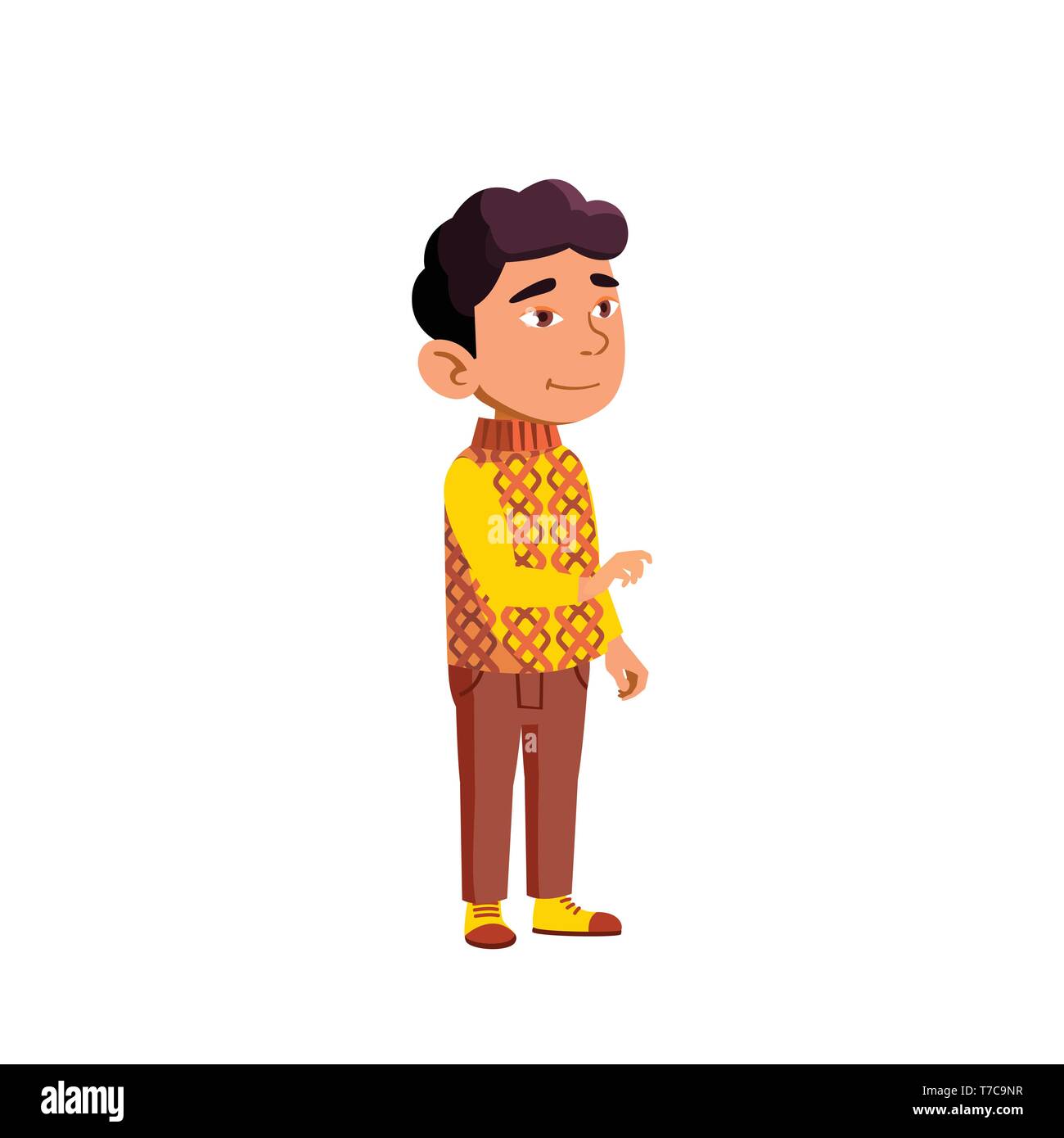 Asian Child Boy Cartoon Isolated Vector Illustration Stock Vector Image ...