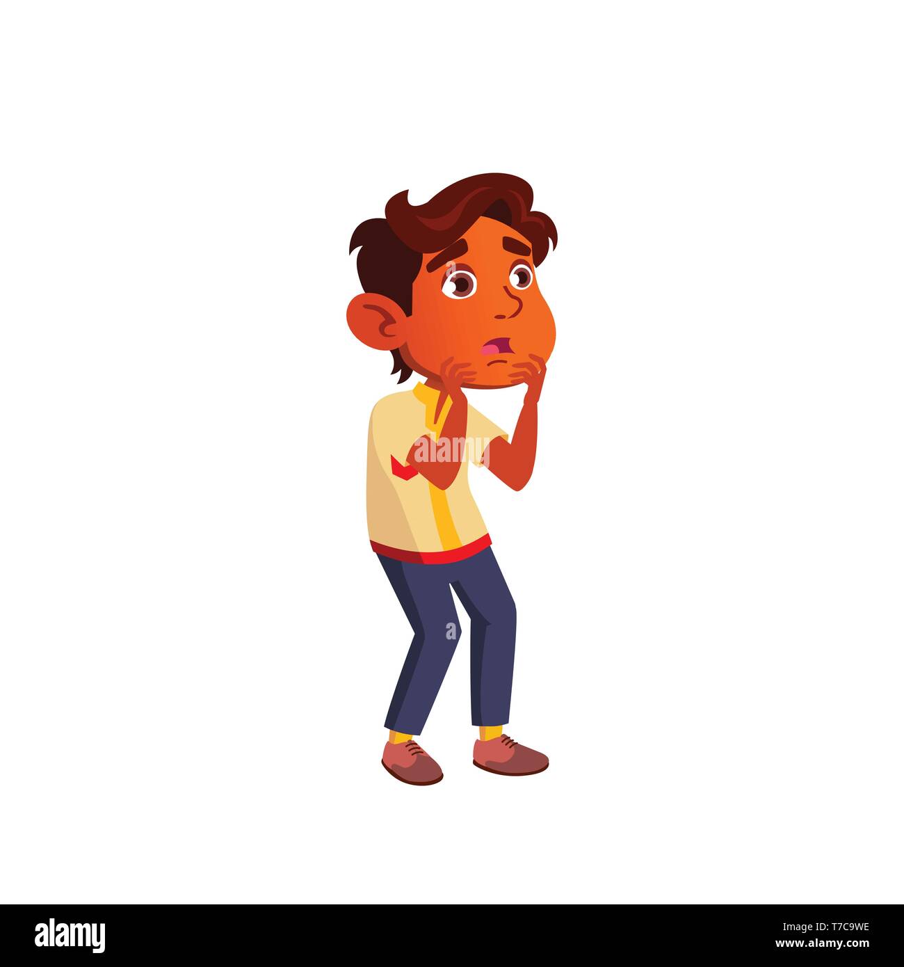 Indian Child Boy Cartoon Isolated Vector Illustration Stock Vector ...