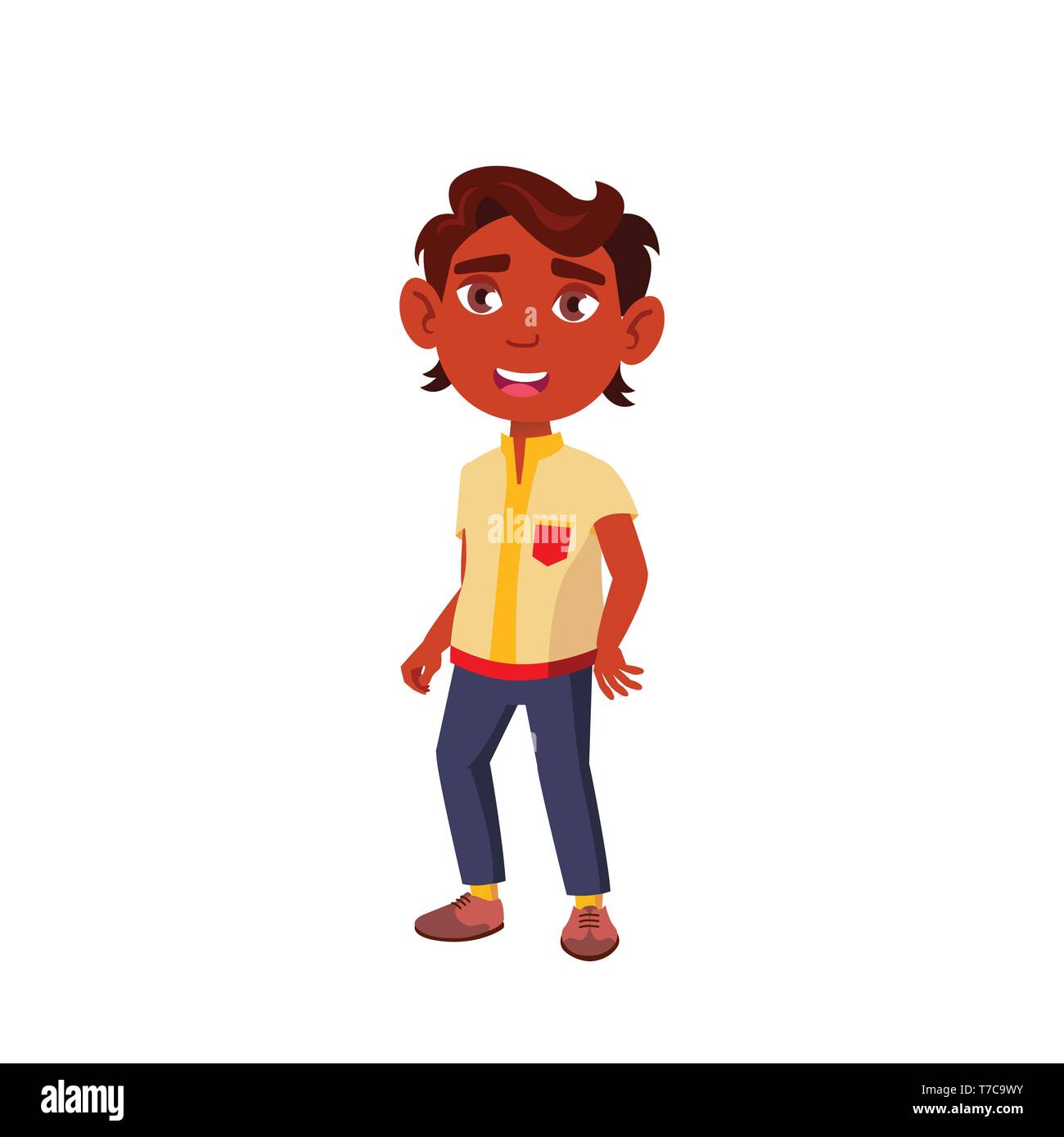 Indian Child Boy Cartoon Isolated Vector Illustration Stock Vector ...