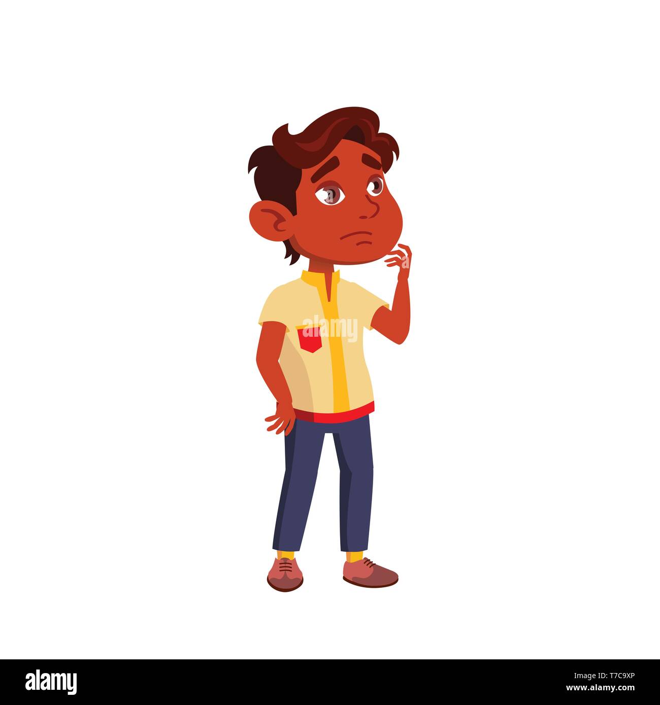 Indian Child Boy Cartoon Isolated Vector Illustration Stock Vector ...
