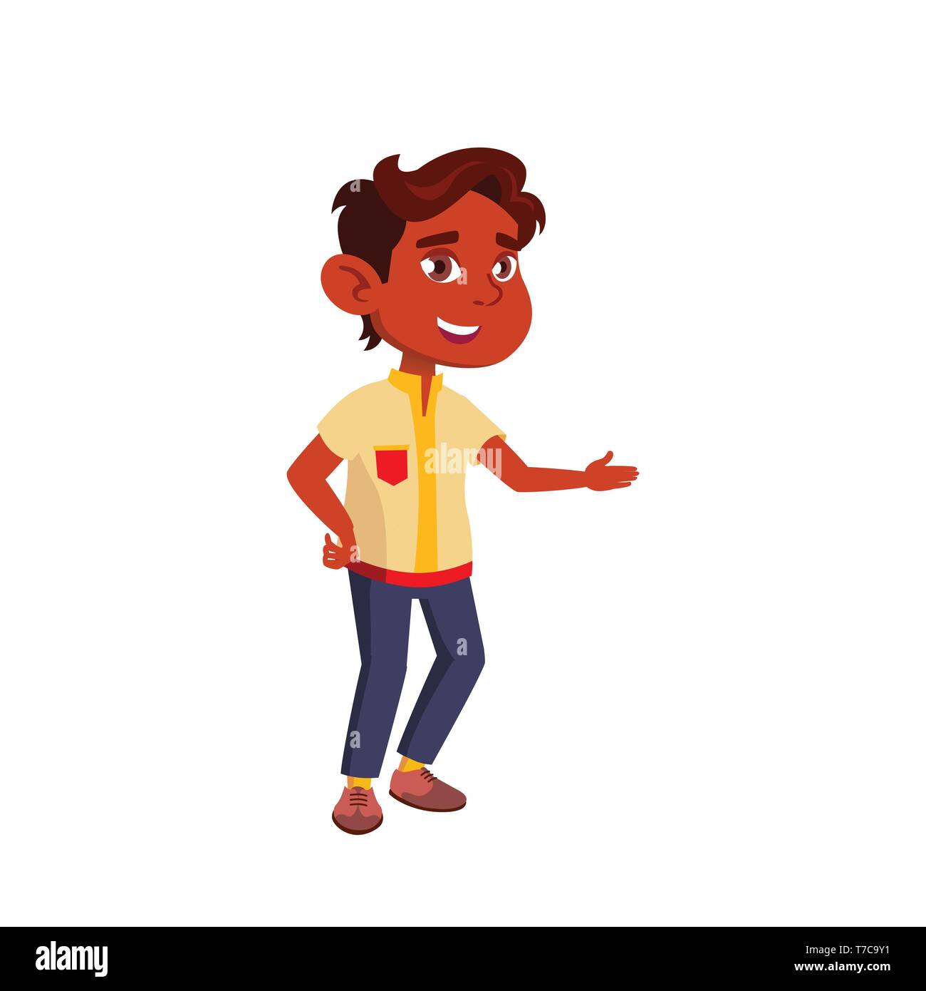 Indian Child Boy Cartoon Isolated Vector Illustration Stock Vector ...